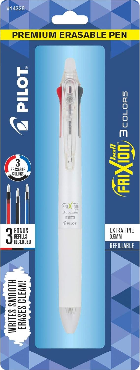 Frixion Pen 3 Colour Multi by Pilot - Heat Erase (single pen ...
