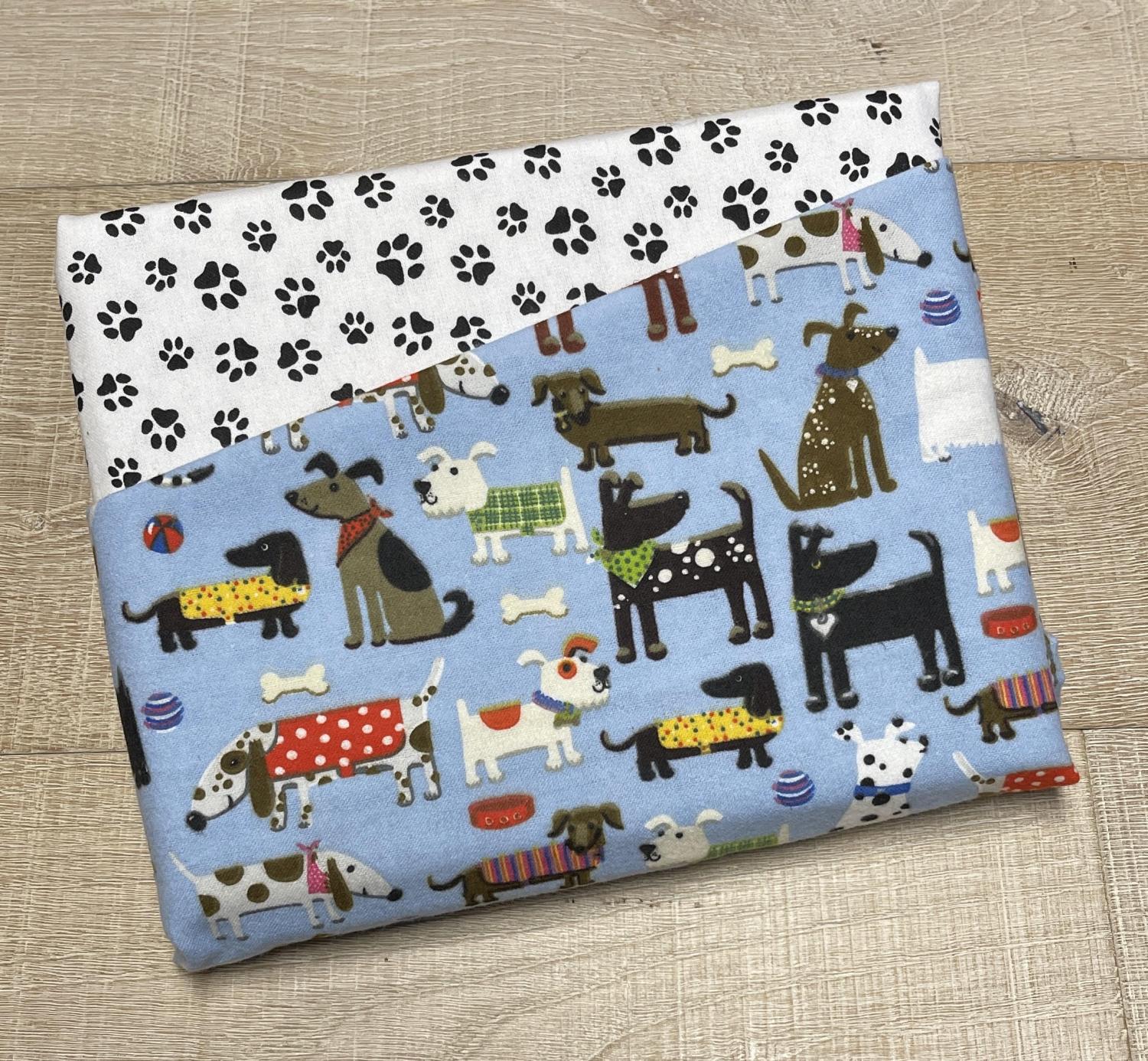 Puppies & Paw Prints - Self Binding Receiving Blanket KIT - 34" x 34 ...