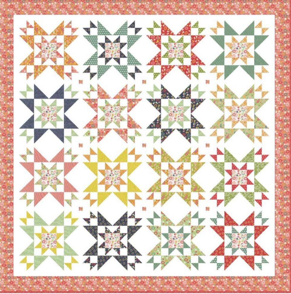 Raspberry Summer - Star Bright 2 Quilt Kit - 78" x 78" - Incl. Pattern ...