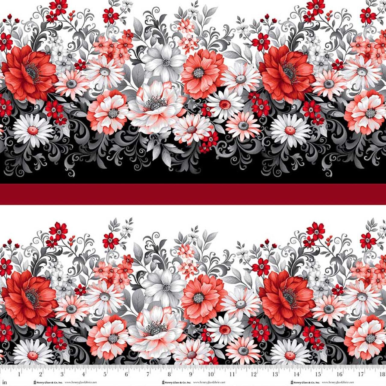 Scarlet's Treasure -3648-81 Red White - BORDER PRINT – Quilters ...