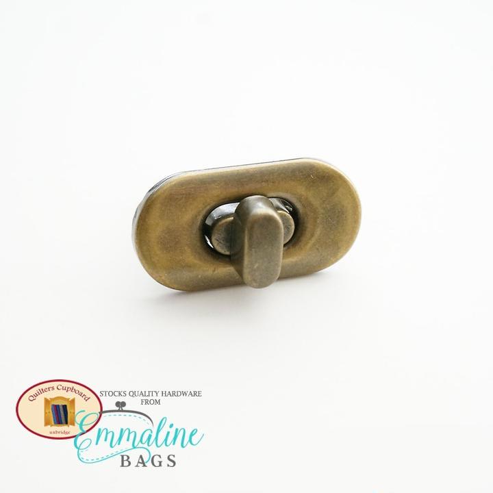 Small Turn Lock - (with screws) In Antique Brass Finish – Quilters ...
