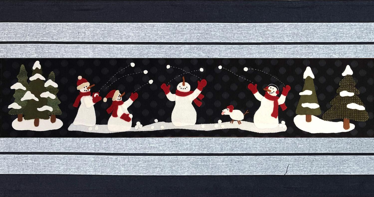 Snowball Fight Wool Applique Kit - Includes Pattern, Wool & Fabric ...