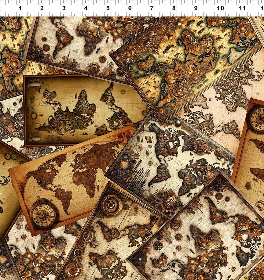 Steampunk Menagerie - 5ST-1 Multi Maps – Quilters Cupboard Uxbridge