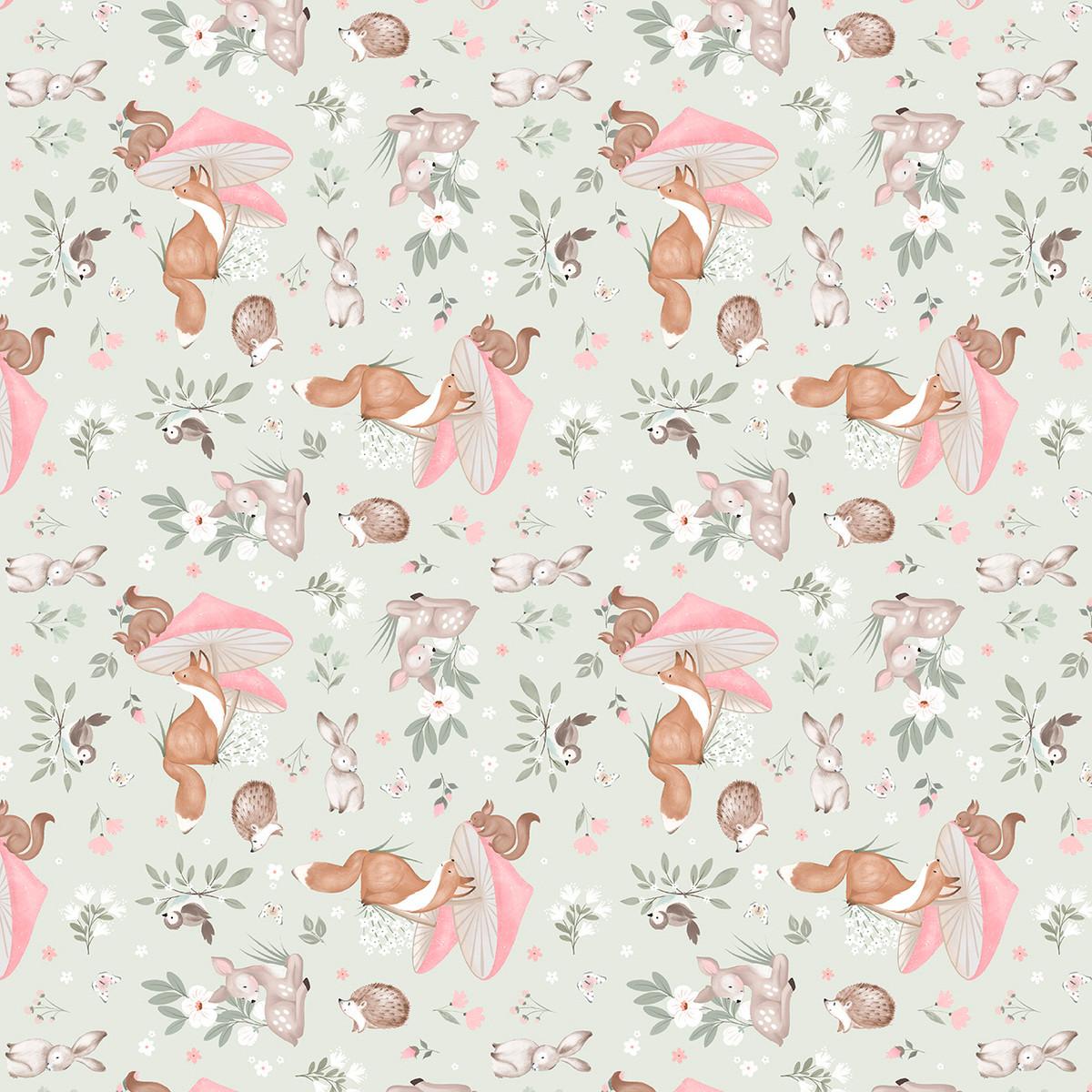 Sweet Woodland - Lt Green - 24514 Cuddly Critter Garden – Quilters ...