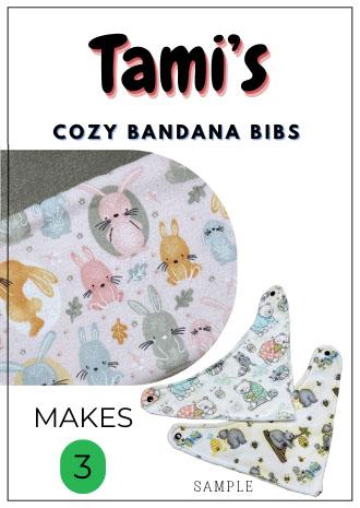 Tami's Cozy Bandana Bibs - Makes 3 - Bunnies & Grey - Includes Pattern ...