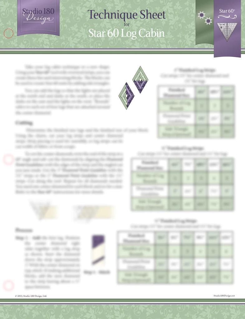 Star 60 Log Cabin Technique Sheet by Studio 180 Designs – Quilters ...